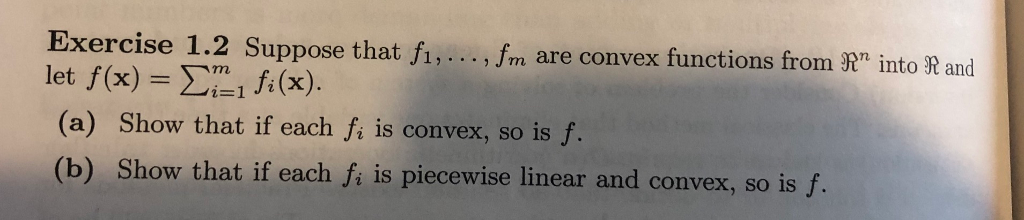 Solved Exercise 12 Suppose That Fi Fm Are Convex