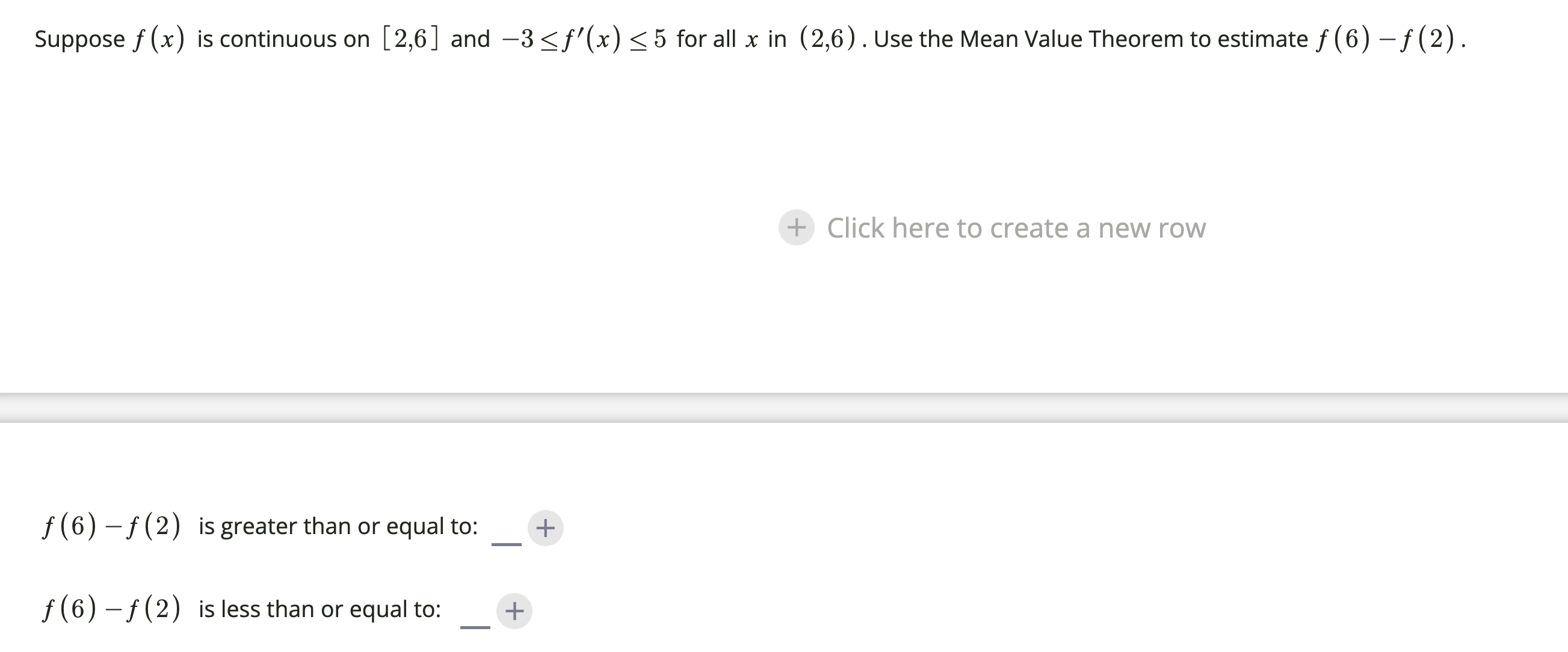 Solved Suppose f(x) is continuous on [2,6] and −3≤f′(x)≤5 | Chegg.com