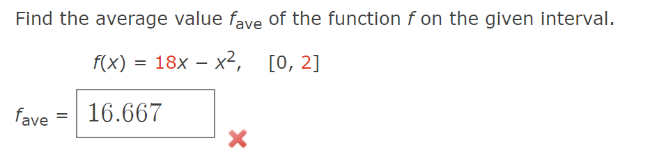 Solved Find the average value fave ﻿of the function f ﻿on | Chegg.com