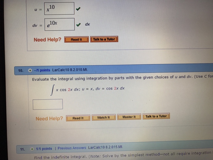 Solved Evaluate the integral using integration by parts with | Chegg.com