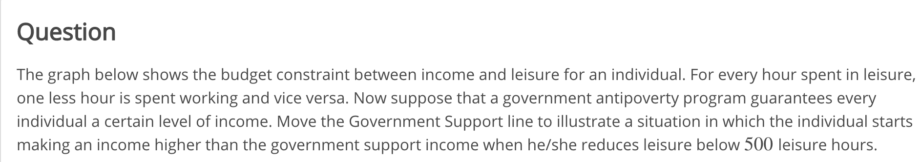 Solved Question The graph below shows the budget constraint | Chegg.com