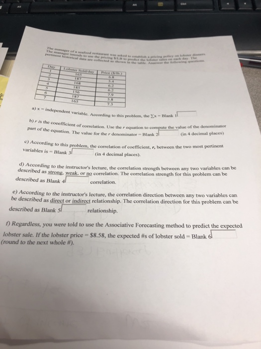Solved The mmanager of a a) x -independent variable. | Chegg.com