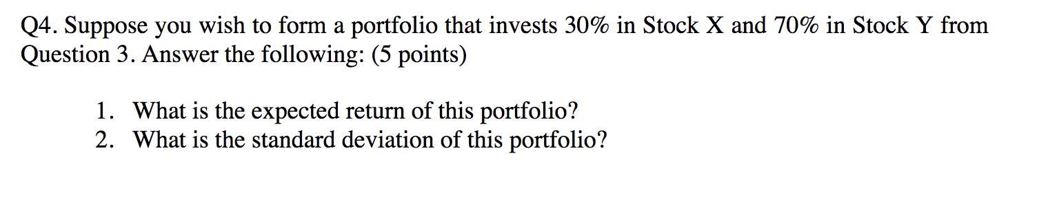 Solved Q4. Suppose you wish to form a portfolio that invests | Chegg.com