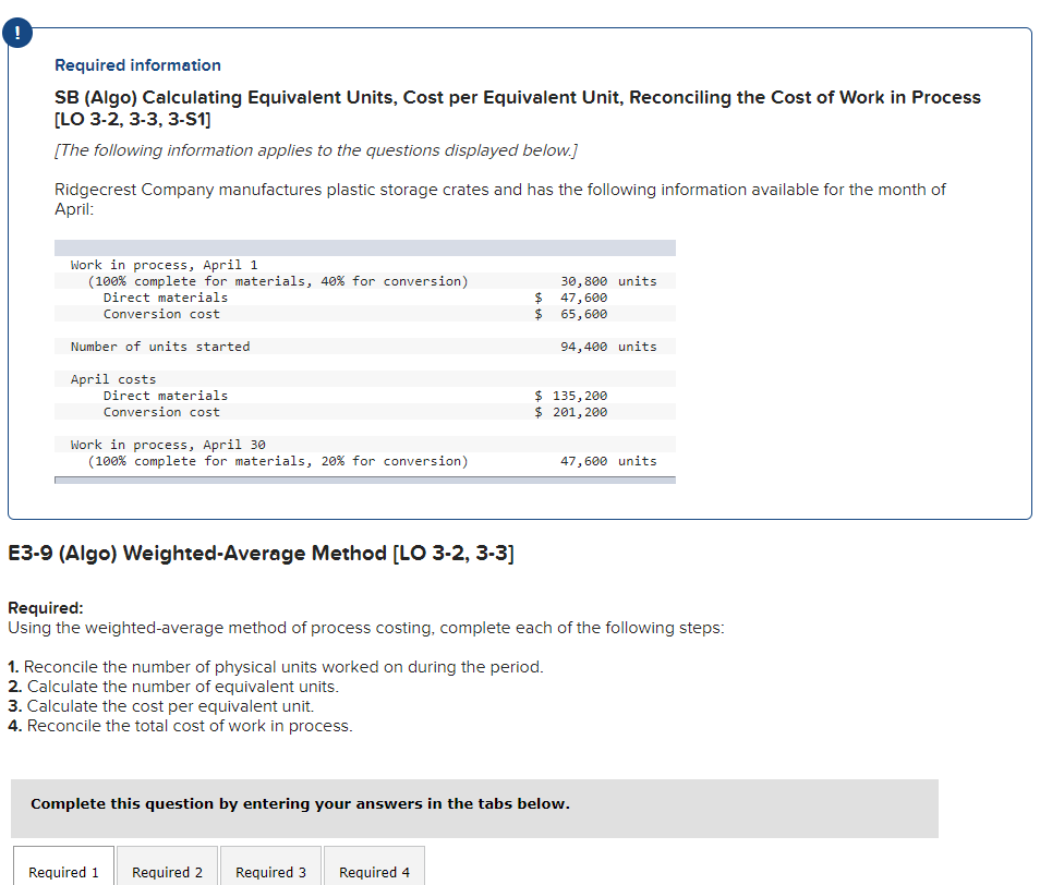Solved Required information SB (Algo) Calculating Equivalent | Chegg.com