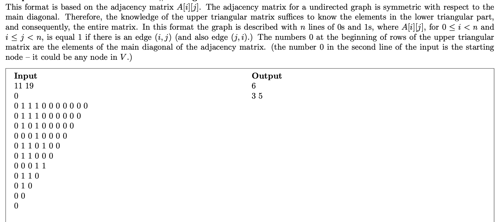 Solved The general structure of the input is: • The first | Chegg.com