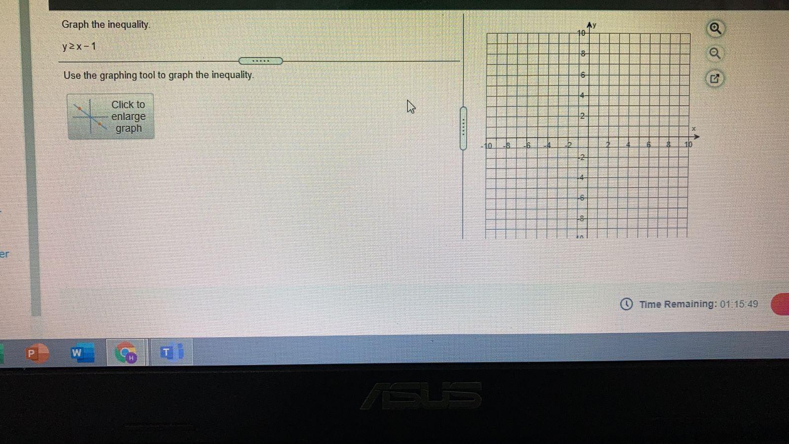 Solved Graph the inequality AY 10 yax-1 Q Use the graphing | Chegg.com