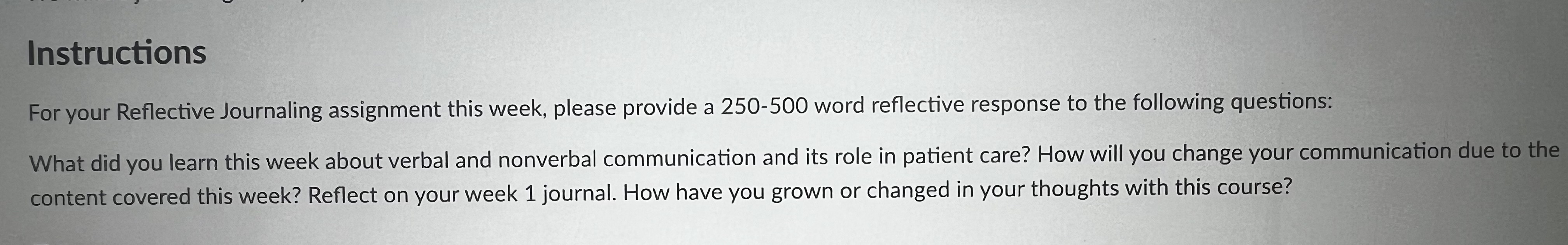 Solved For your Reflective Journaling assignment this week, | Chegg.com