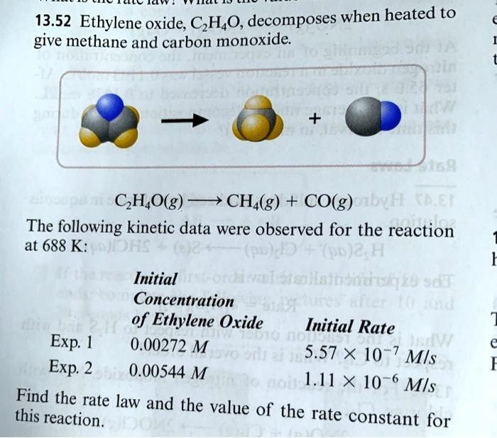 Solved 13.52 Ethylene oxide, C2H4O, decomposes when heated | Chegg.com