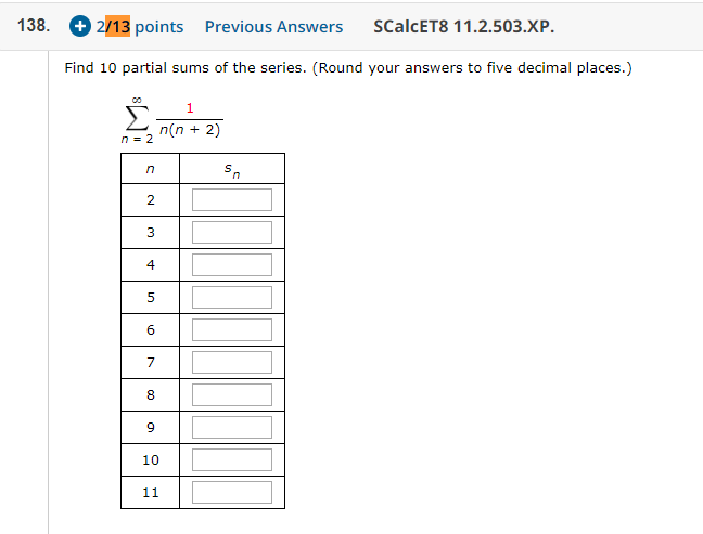 Solved 158. 2/13 points Previous Answers SCalcET8 | Chegg.com