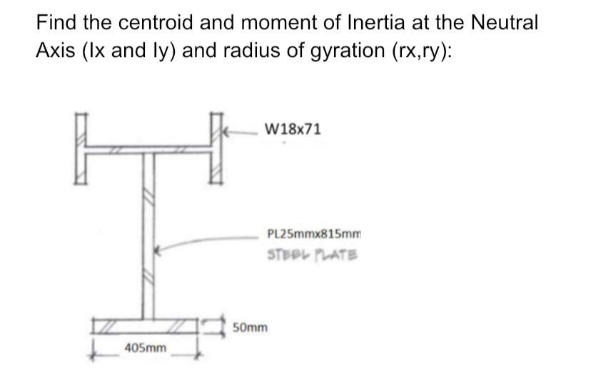 Solved Find the centroid and moment of Inertia at the | Chegg.com