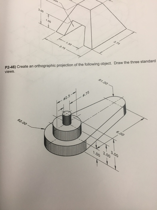 Solved Create an orthographic projection with the three | Chegg.com