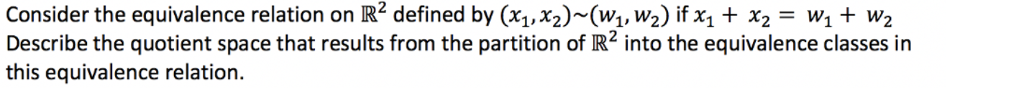 Consider the equivalence relation on R2 defined by | Chegg.com