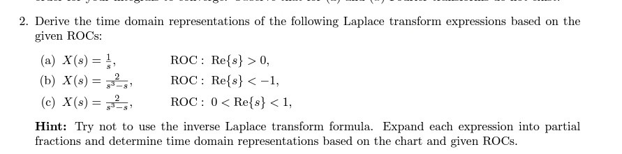Solved 2. Derive the time domain representations of the | Chegg.com