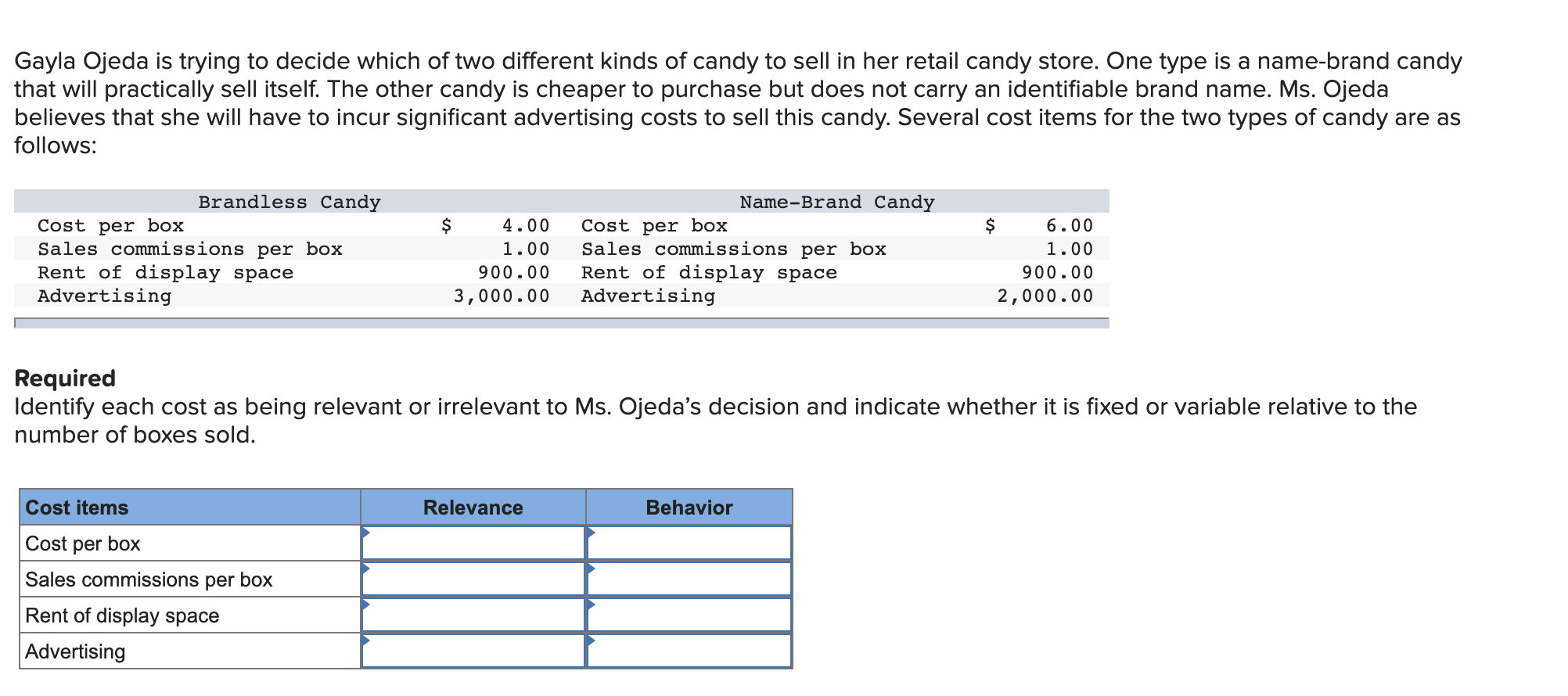 Solved Gayla Ojeda is trying to decide which of two | Chegg.com
