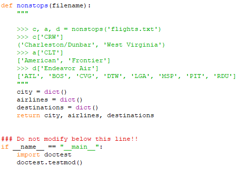 Solved PYTHON The supplied sample input file, flights.txt, | Chegg.com