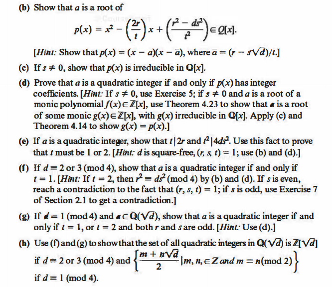 Solved C. 22. Let d be a square-free integer and let Q(Vd) | Chegg.com
