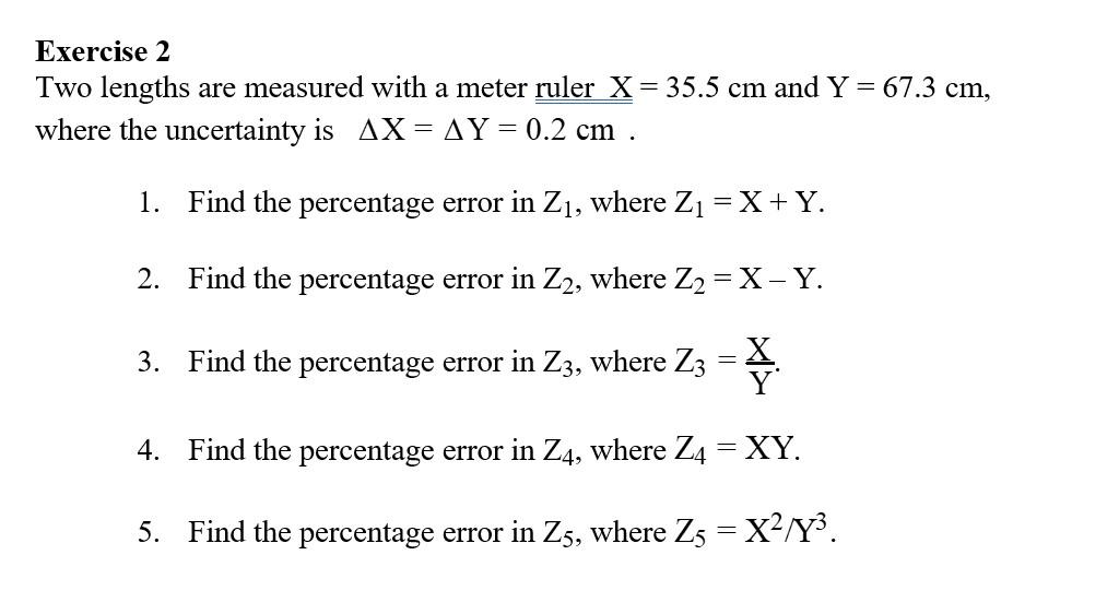 Solved Exercise 2 Two lengths are measured with a meter | Chegg.com