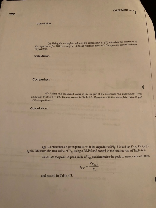 Solved Date: Course and Section: Instructor: 4 EXPERIMENT ac | Chegg.com