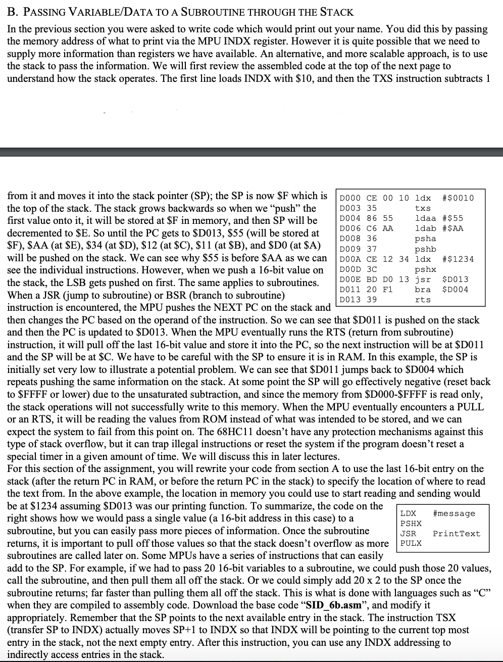 B Passing Variable Data To A Subroutine Through The