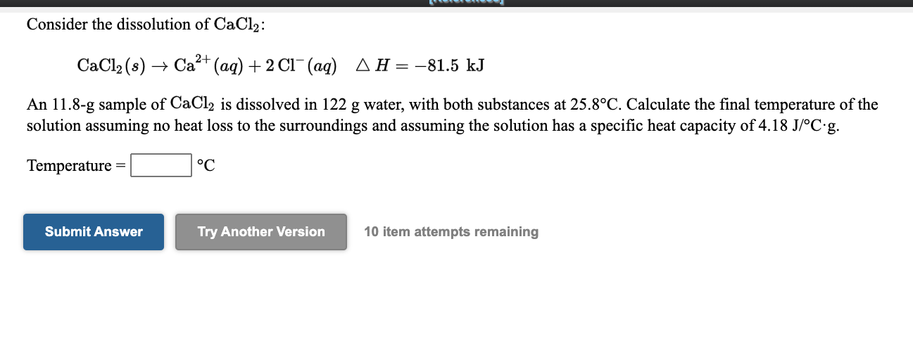 Solved Consider the dissolution of CaCl2: CaCl2 (s) + Ca²+ | Chegg.com