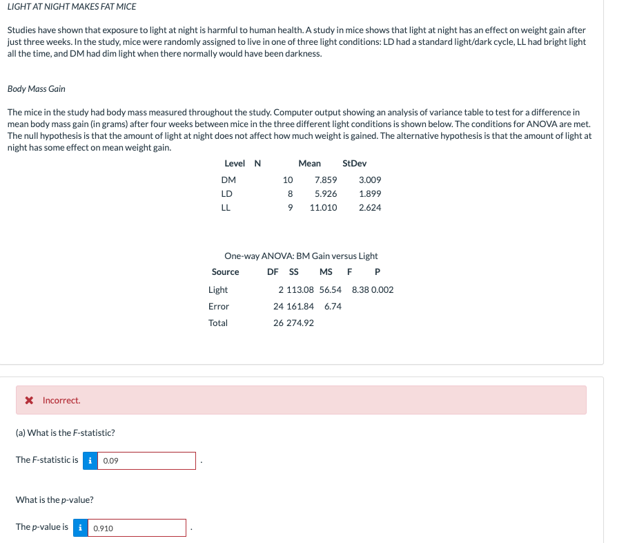 Solved LIGHT AT NIGHT MAKES FAT MICE Studies have shown that | Chegg.com