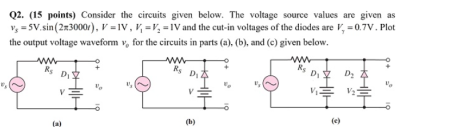 Q2. (15 points) Consider the circuits given below. | Chegg.com