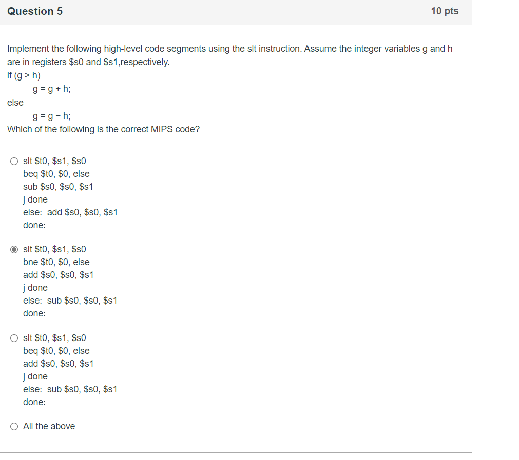 Solved Question 5 10 pts Implement the following high-level | Chegg.com