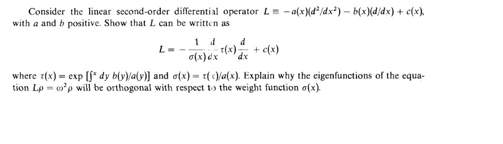Consider the linear second-order differential | Chegg.com