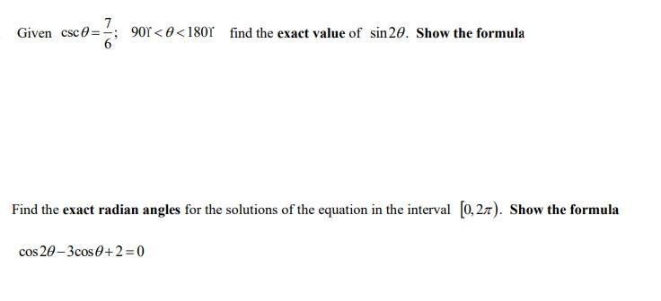 Solved Given csc =-; 901
