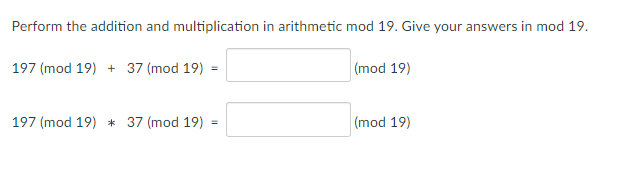 Solved Perform the addition and multiplication in arithmetic | Chegg.com