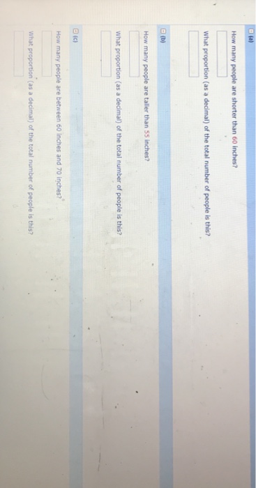 Solved The heights (in inches) of 40 people are recorded. | Chegg.com