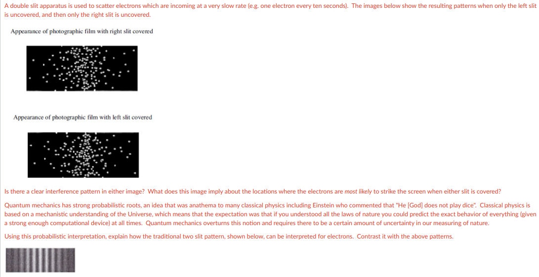 Solved A double slit apparatus is used to scatter electrons | Chegg.com