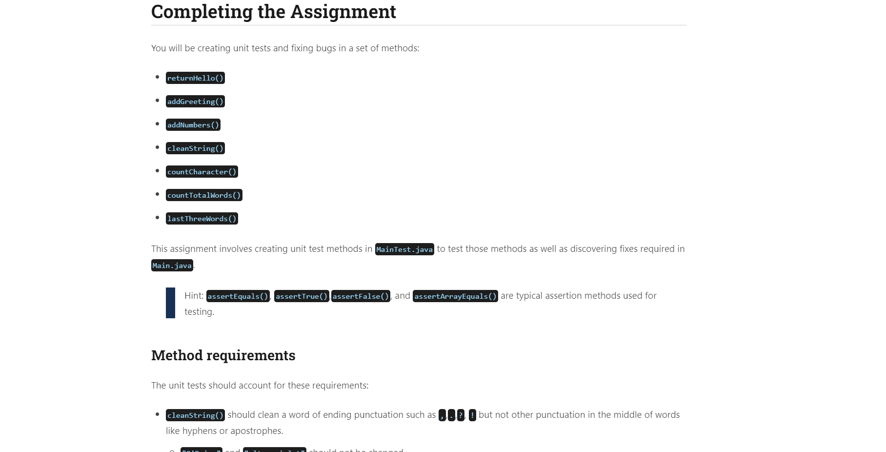 Solved Completing the Assignment You will be creating unit | Chegg.com