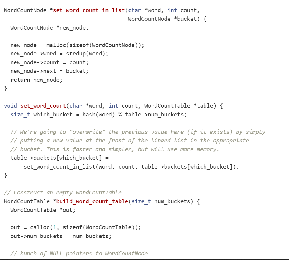 Solved four For this function, you're given a datastructure | Chegg.com