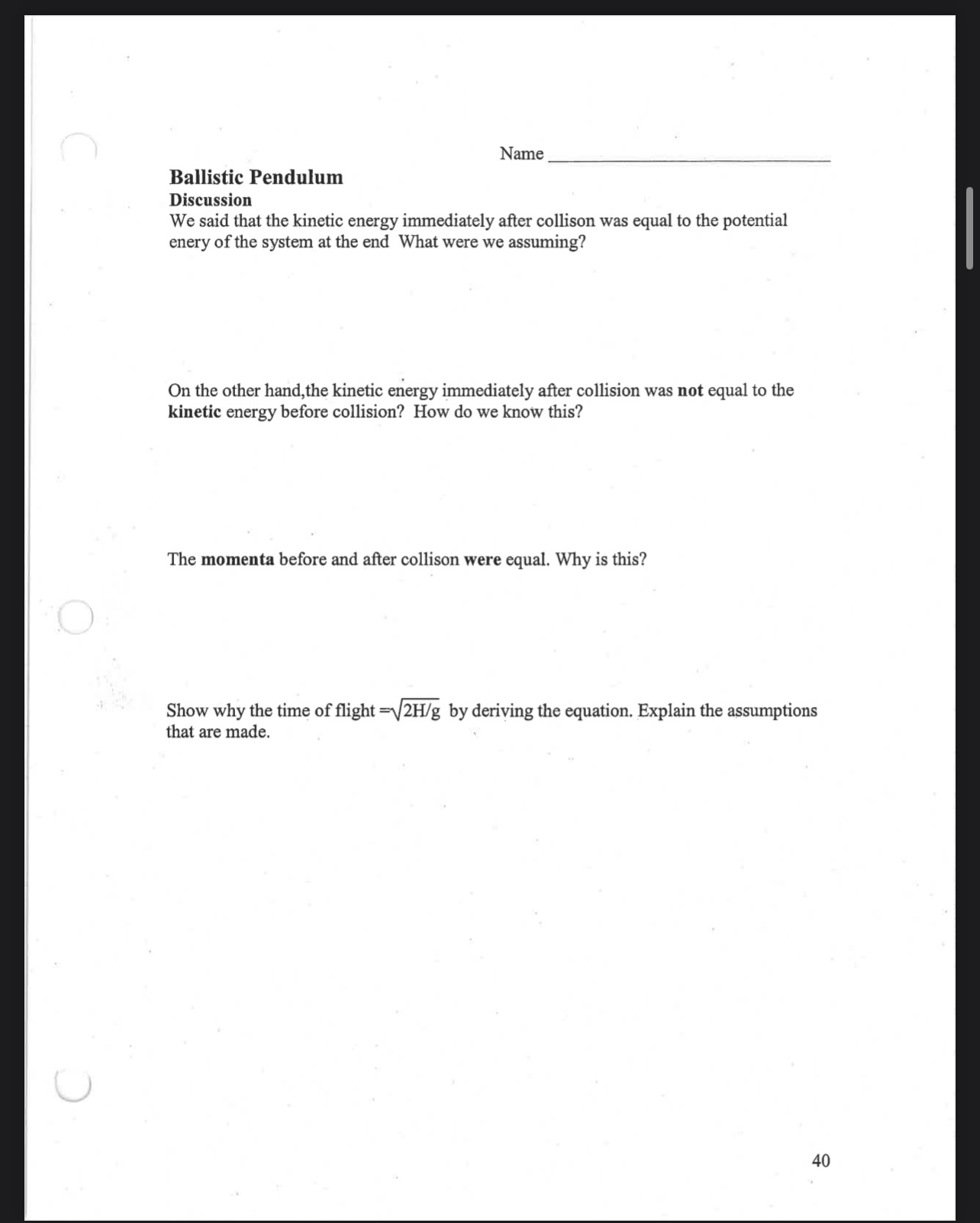 Solved Ballistic Pendulum Data and Calculations Ballistic | Chegg.com