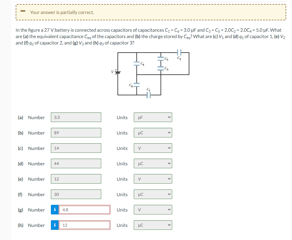 Solved Your answer is partially correct. In the figure a 27 | Chegg.com