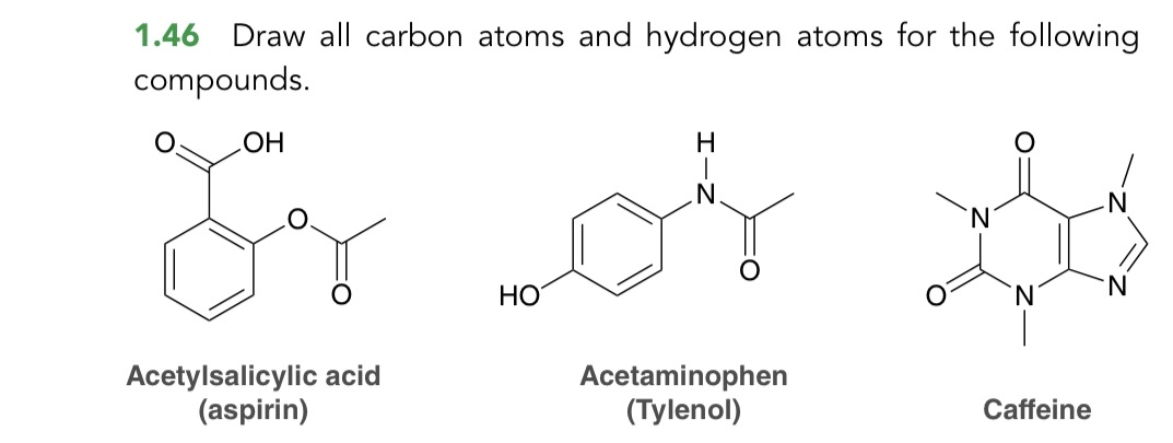 Solved 1.46 Draw all carbon atoms and hydrogen atoms for the | Chegg.com