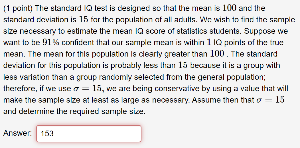 Solved 1 Point The Standard Iq Test Is Designed So That 5106
