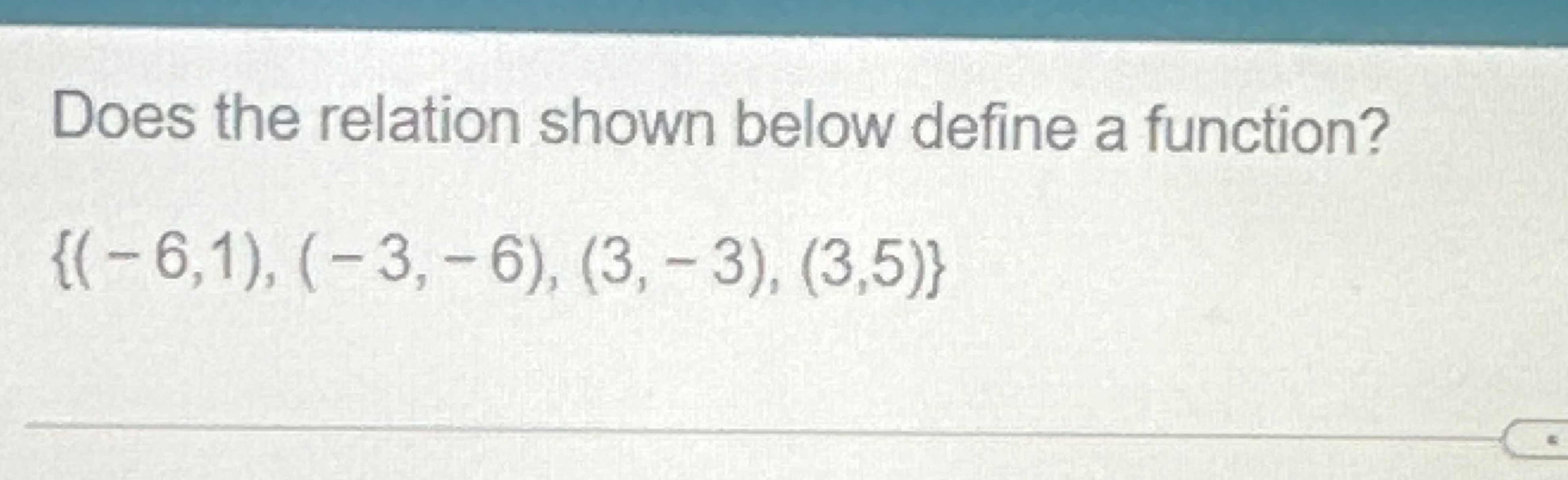 Solved Does the relation shown below define a | Chegg.com