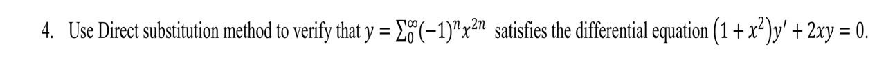 Solved Use Direct Substitution Method To Verify That 𝑦 ∑