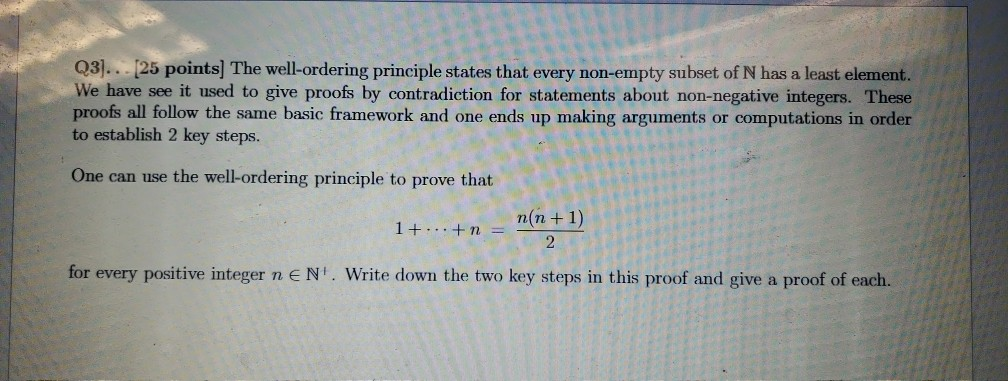 Solved Q3).. .25 points] The well-ordering principle states | Chegg.com