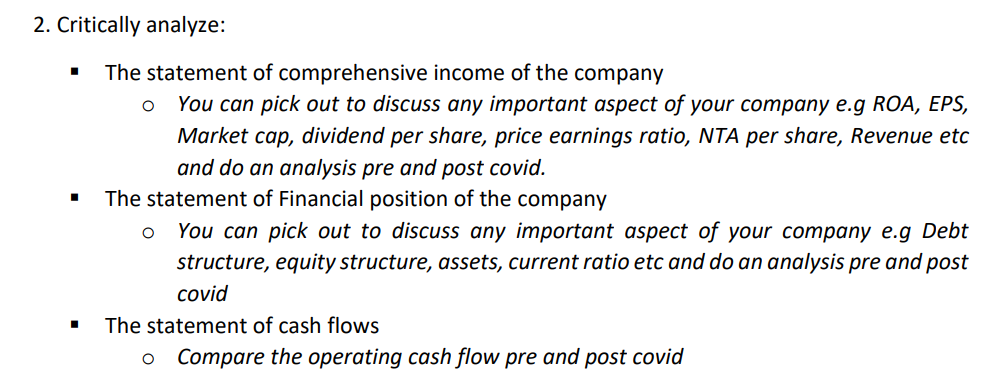 Critically analyze a listed firm’s financial | Chegg.com