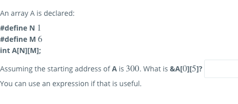 Solved An array A is declared: #define N1 #define M6 int | Chegg.com