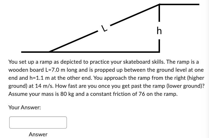 Solved You set up a ramp as depicted to practice your | Chegg.com