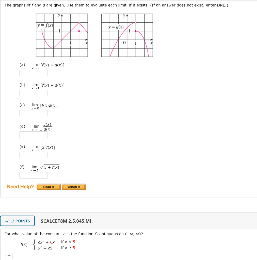 Solved The graphs of fand g are given. Use them to evaluate | Chegg.com
