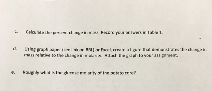 What is the glucose molarity of a potato? In order to | Chegg.com