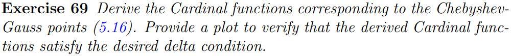 Exercise 69 Derive the Cardinal functions | Chegg.com