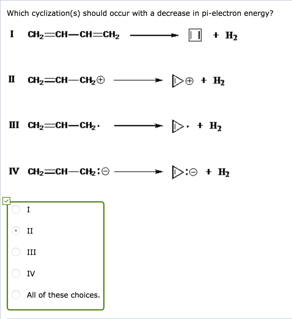 Solved Which cyclization(s) should occur with a decrease in | Chegg.com