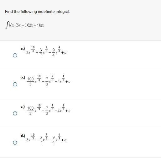 Solved Find indefinite integrals of functions requiring | Chegg.com