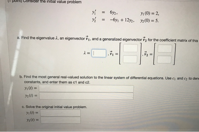 Solved point) Cohslder the initial value problem y( = 6y2. | Chegg.com